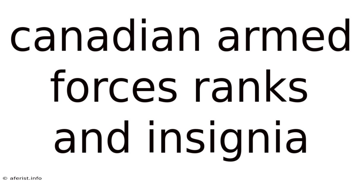 Canadian Armed Forces Ranks And Insignia