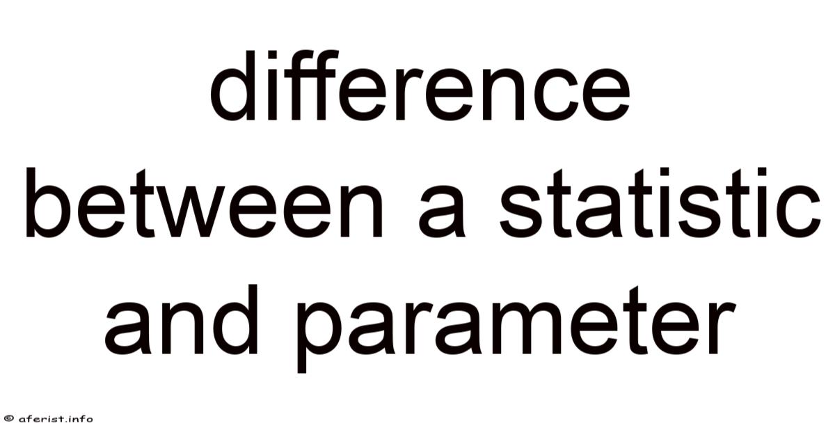 Difference Between A Statistic And Parameter