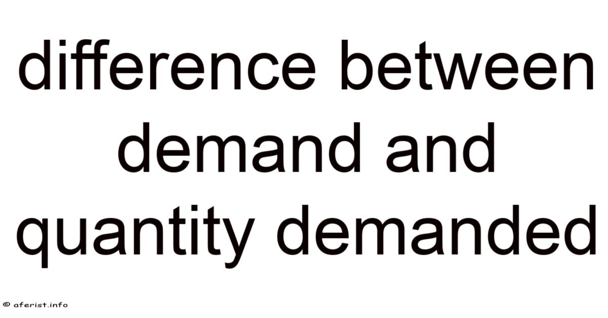 Difference Between Demand And Quantity Demanded