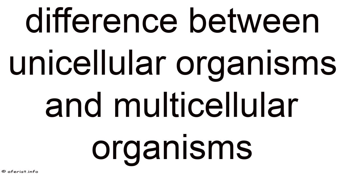 Difference Between Unicellular Organisms And Multicellular Organisms