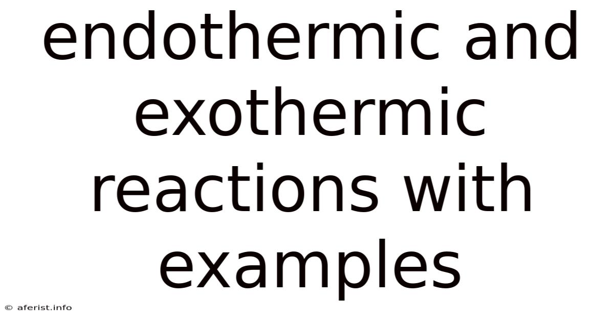 Endothermic And Exothermic Reactions With Examples