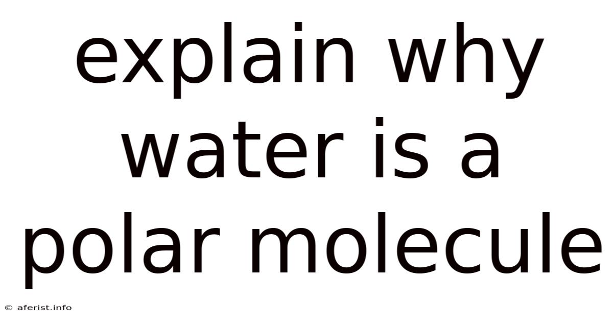 Explain Why Water Is A Polar Molecule