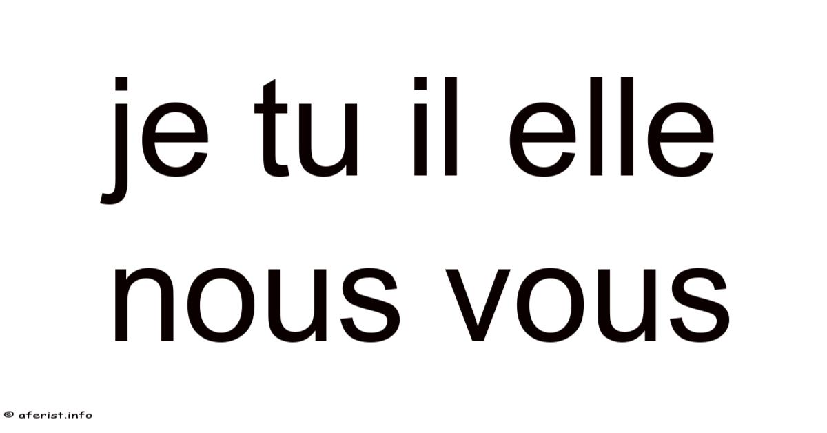 Je Tu Il Elle Nous Vous