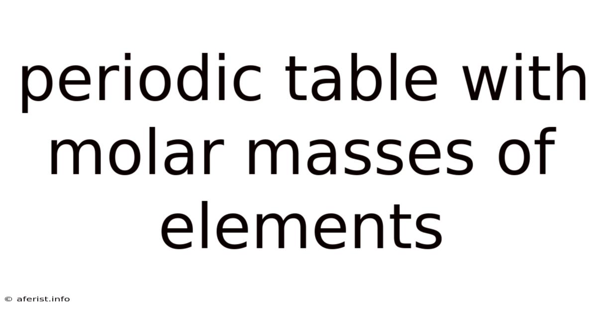 Periodic Table With Molar Masses Of Elements