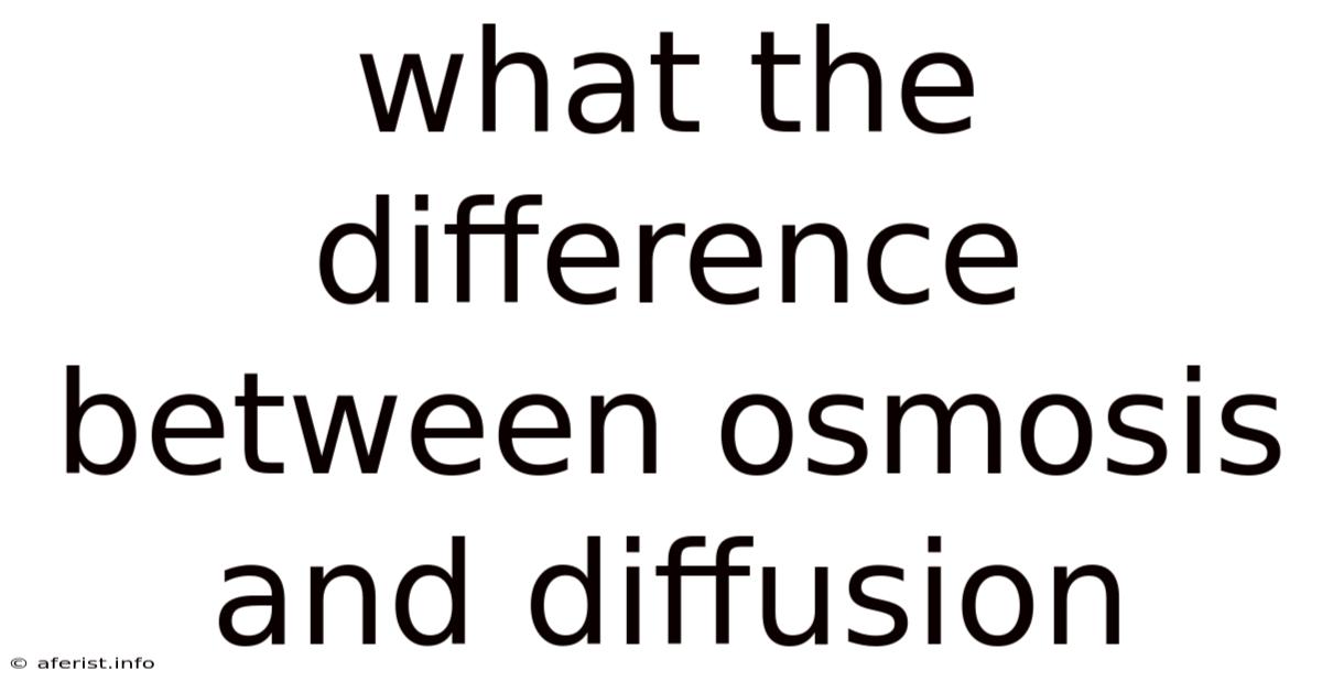 What The Difference Between Osmosis And Diffusion